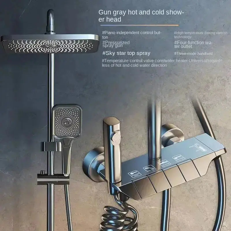 Shower Faucet Set with Digital Display – Smart Luxury – BathroomLux