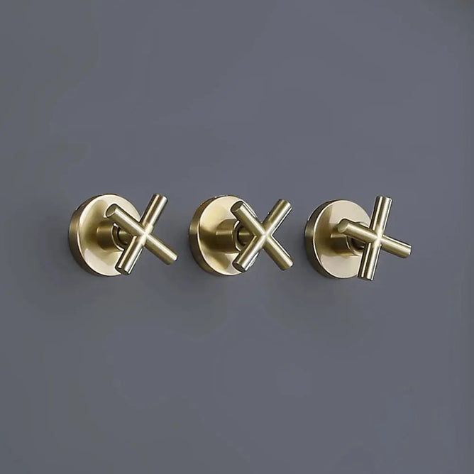 Concealed Shower System Brushed Gold Three-Handle Rain